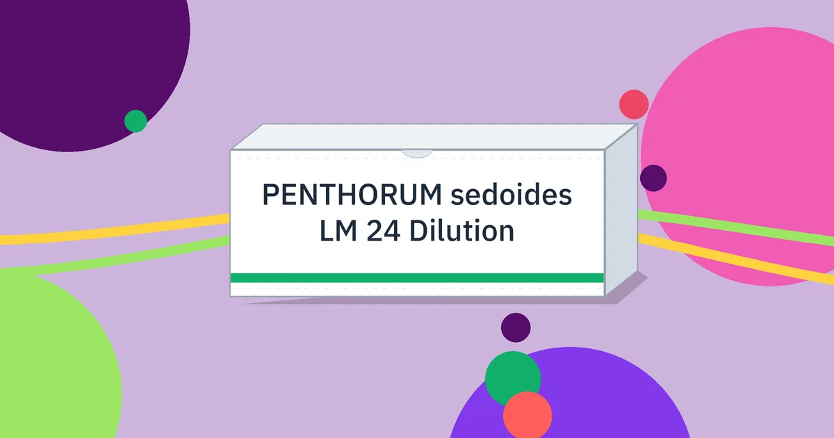 Symbolbild: Packung mit der Aufschrift PENTHORUM sedoides LM 24 Dilution (PZN 13634781) – Verfügbarkeit und Bezug in Apotheken in Frankfurt am Main