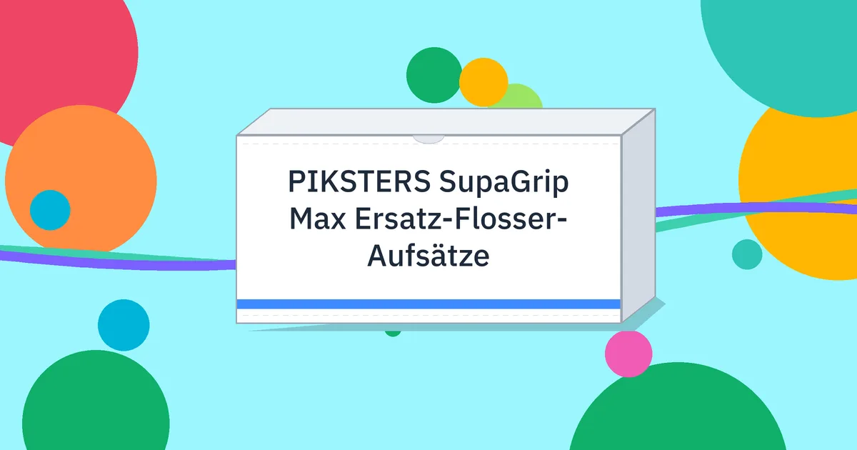 Symbolbild: Packung mit der Aufschrift PIKSTERS SupaGrip Max Ersatz-Flosser-Aufsätze (PZN 20186969) – Verfügbarkeit und Bezug in Apotheken in Frankfurt am Main