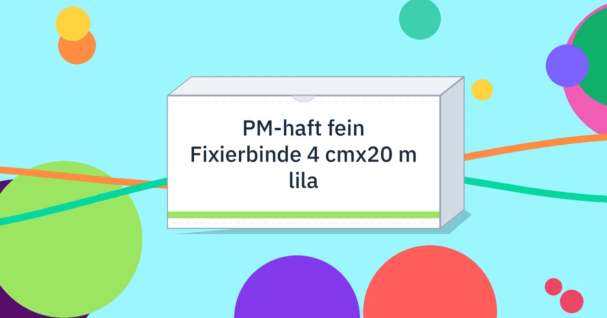 Symbolbild: Packung mit der Aufschrift PM-haft fein Fixierbinde 4 cmx20 m lila (PZN 18846298) – Verfügbarkeit und Bezug in Apotheken in Frankfurt am Main