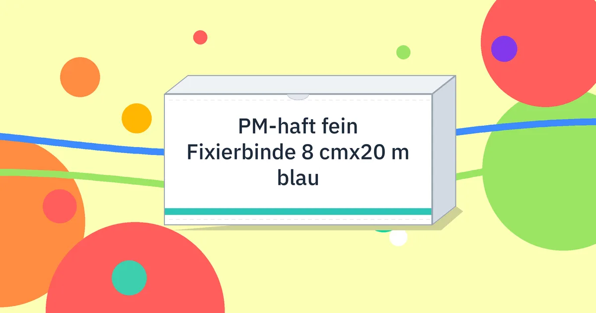Symbolbild: Packung mit der Aufschrift PM-haft fein Fixierbinde 8 cmx20 m blau (PZN 18845100) – Verfügbarkeit und Bezug in Apotheken in Frankfurt am Main