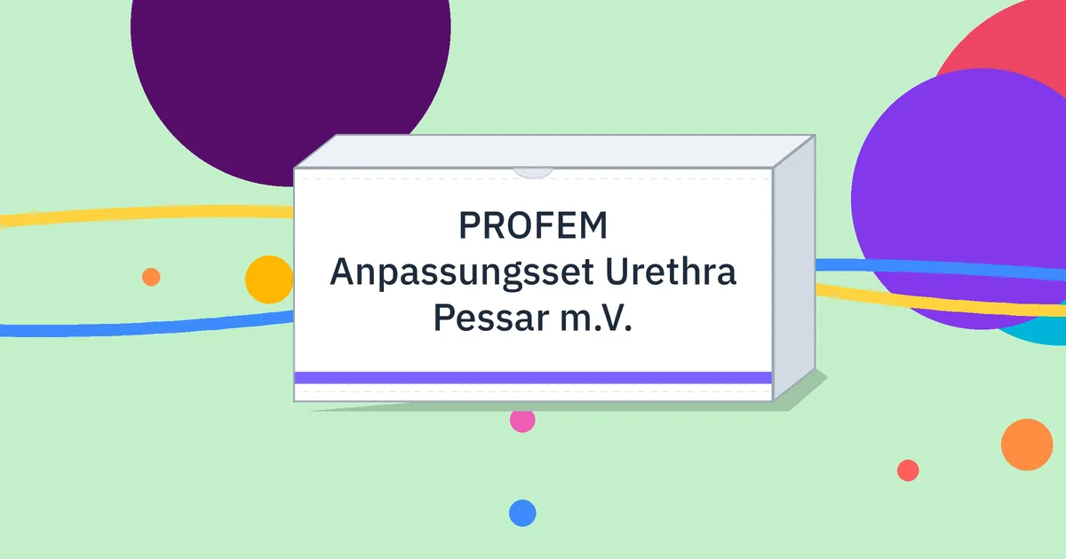 Symbolbild: Packung mit der Aufschrift PROFEM Anpassungsset Urethra Pessar m.V. (PZN 20637739) – Verfügbarkeit und Bezug in Apotheken in Frankfurt am Main