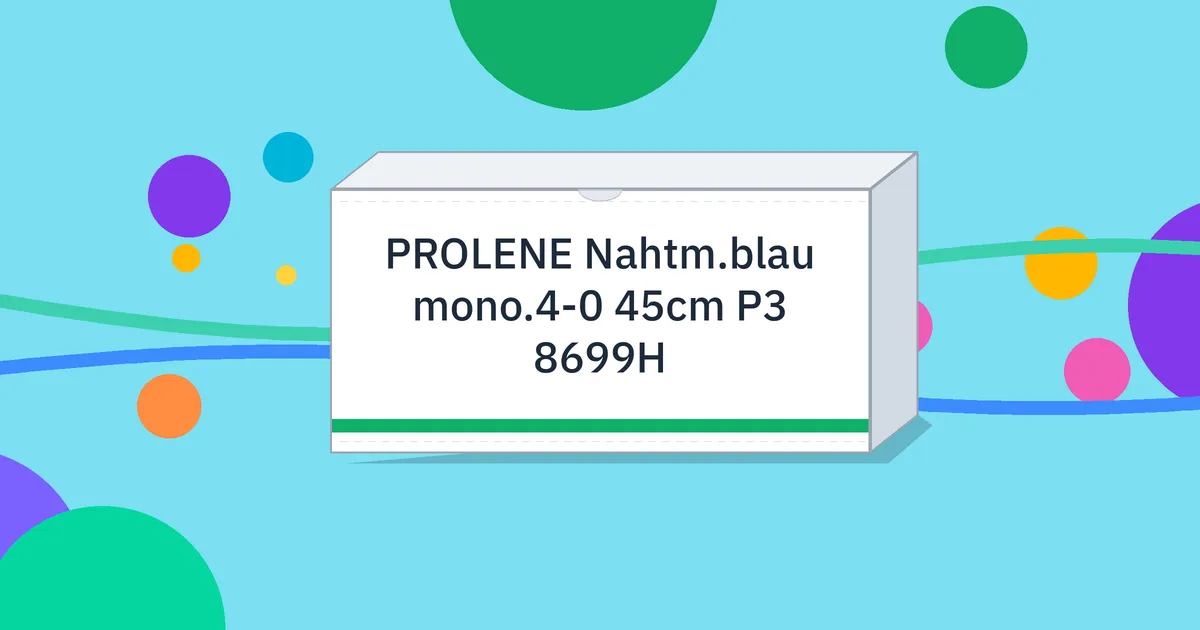 Symbolbild: Packung mit der Aufschrift PROLENE Nahtm.blau mono.4-0 45cm P3 8699H (PZN 16797851) – Verfügbarkeit und Bezug in Apotheken in Frankfurt am Main