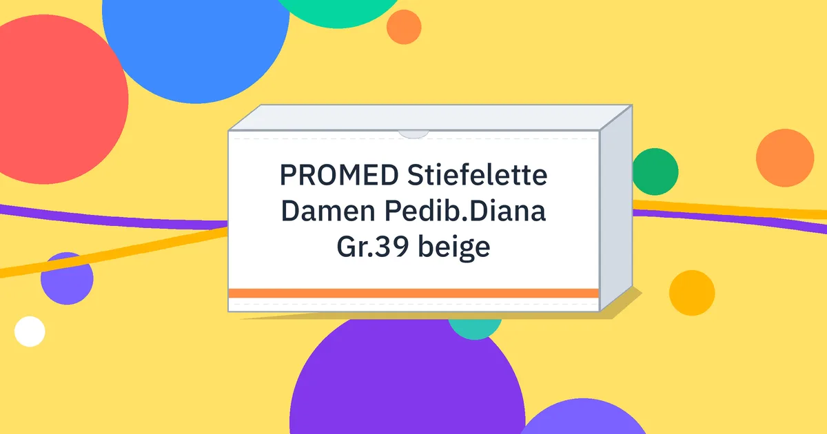 Symbolbild: Packung mit der Aufschrift PROMED Stiefelette Damen Pedib.Diana Gr.39 beige (PZN 11710199) – Verfügbarkeit und Bezug in Apotheken in Frankfurt am Main