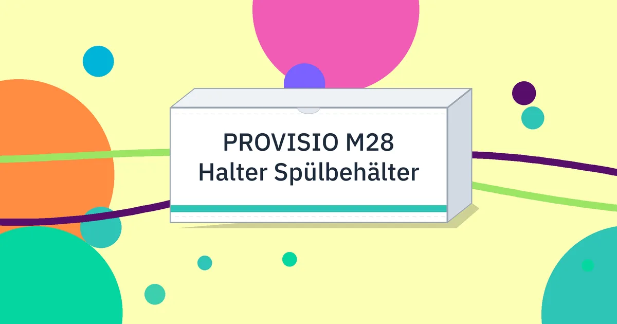 Symbolbild: Packung mit der Aufschrift PROVISIO M28 Halter Spülbehälter (PZN 14016111) – Verfügbarkeit und Bezug in Apotheken in Frankfurt am Main