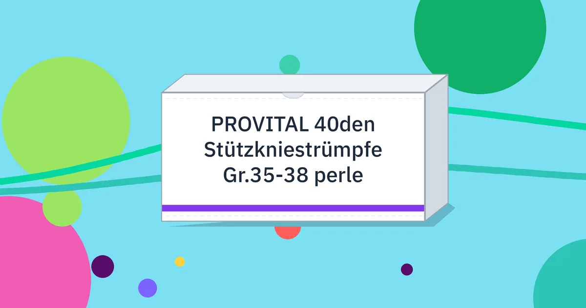 Symbolbild: Packung mit der Aufschrift PROVITAL 40den Stützkniestrümpfe Gr.35-38 perle (PZN 09519703) – Verfügbarkeit und Bezug in Apotheken in Frankfurt am Main