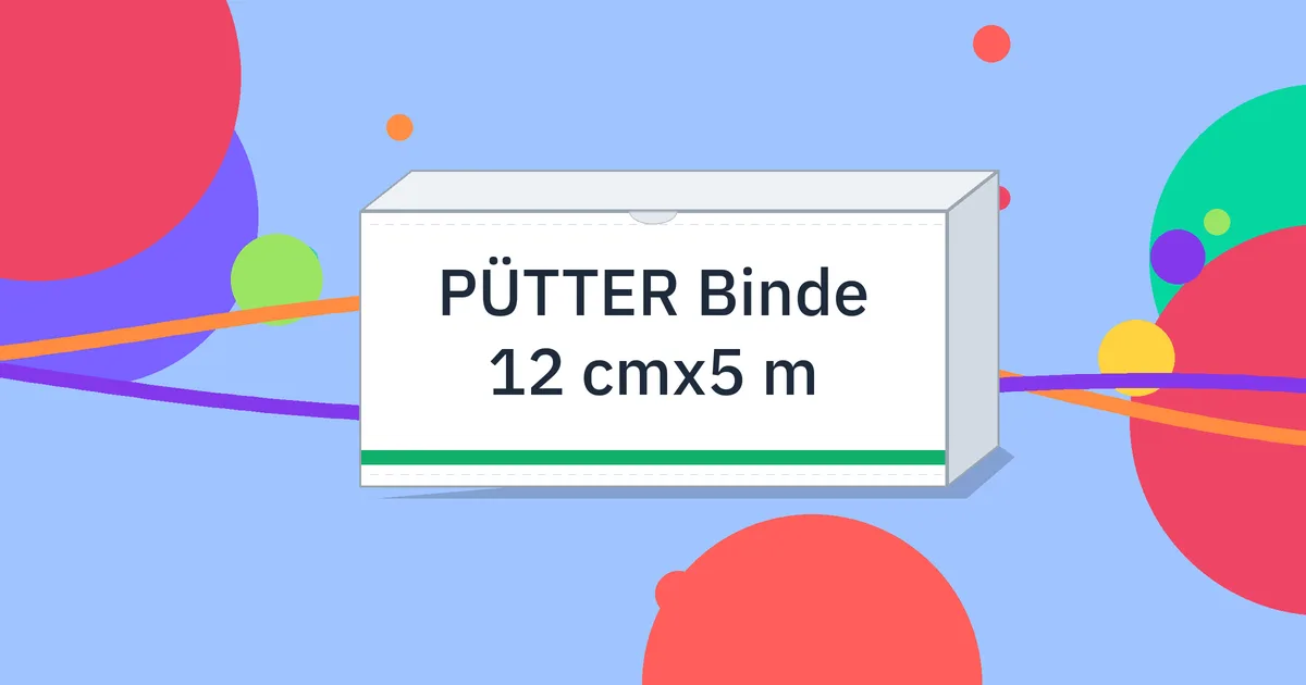 Symbolbild: Packung mit der Aufschrift PÜTTER Binde 12 cmx5 m (PZN 18374586) – Verfügbarkeit und Bezug in Apotheken in Frankfurt am Main