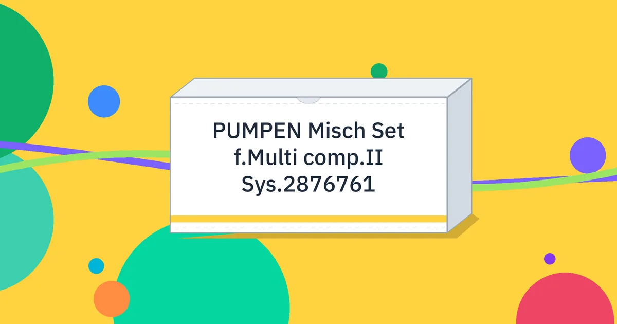 Symbolbild: Packung mit der Aufschrift PUMPEN Misch Set f.Multi comp.II Sys.2876761 (PZN 02243416) – Verfügbarkeit und Bezug in Apotheken in Frankfurt am Main