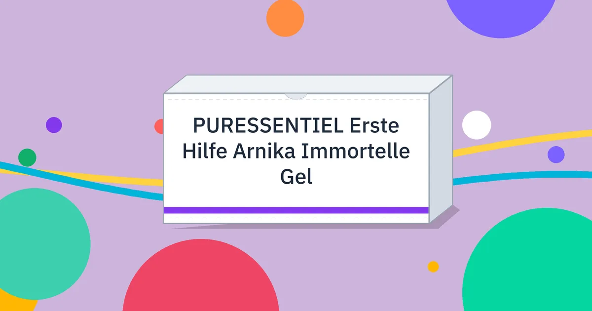 Symbolbild: Packung mit der Aufschrift PURESSENTIEL Erste Hilfe Arnika Immortelle Gel (PZN 19479436) – Verfügbarkeit und Bezug in Apotheken in Frankfurt am Main