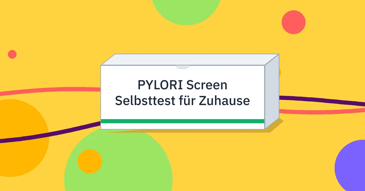 Symbolbild: Packung mit der Aufschrift PYLORI Screen Selbsttest für Zuhause (PZN 18376243) – Verfügbarkeit und Bezug in Apotheken in Frankfurt am Main