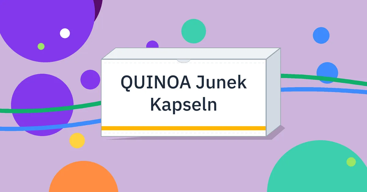 Symbolbild: Packung mit der Aufschrift QUINOA Junek Kapseln (PZN 01003644) – Verfügbarkeit und Bezug in Apotheken in Frankfurt am Main