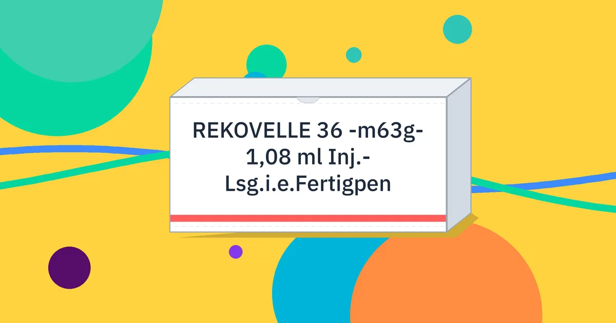 Symbolbild: Packung mit der Aufschrift REKOVELLE 36 -m63g-1,08 ml Inj.-Lsg.i.e.Fertigpen (PZN 15815162) – Verfügbarkeit und Bezug in Apotheken in Frankfurt am Main