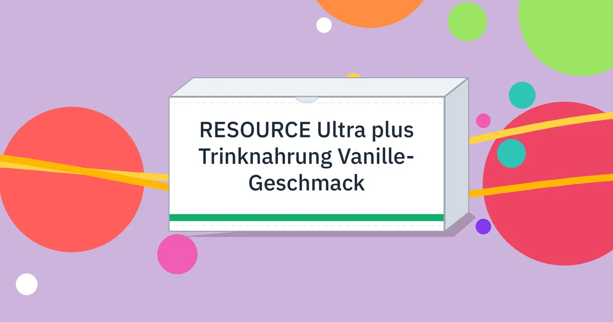 Symbolbild: Packung mit der Aufschrift RESOURCE Ultra plus Trinknahrung Vanille-Geschmack (PZN 20401669) – Verfügbarkeit und Bezug in Apotheken in Frankfurt am Main