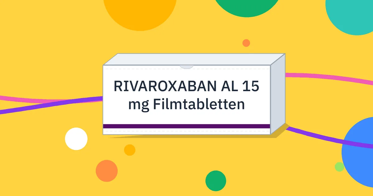 Symbolbild: Packung mit der Aufschrift RIVAROXABAN AL 15 mg Filmtabletten (PZN 19095003) – Verfügbarkeit und Bezug in Apotheken in Frankfurt am Main
