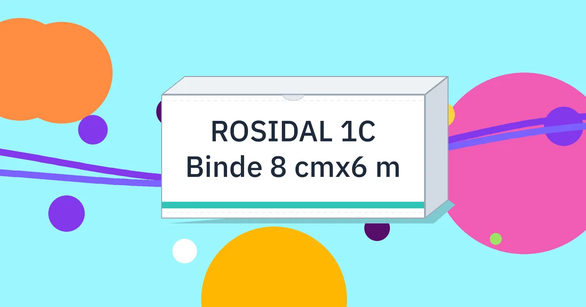 Symbolbild: Packung mit der Aufschrift ROSIDAL 1C Binde 8 cmx6 m (PZN 19814030) – Verfügbarkeit und Bezug in Apotheken in Frankfurt am Main