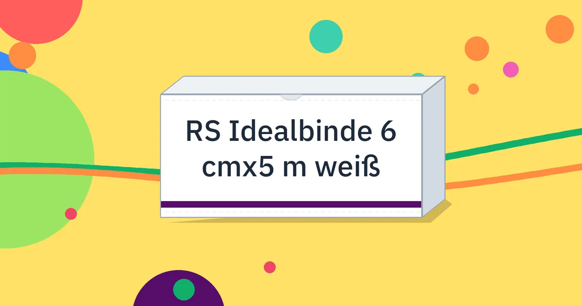 Symbolbild: Packung mit der Aufschrift RS Idealbinde 6 cmx5 m weiß (PZN 02954519) – Verfügbarkeit und Bezug in Apotheken in Frankfurt am Main