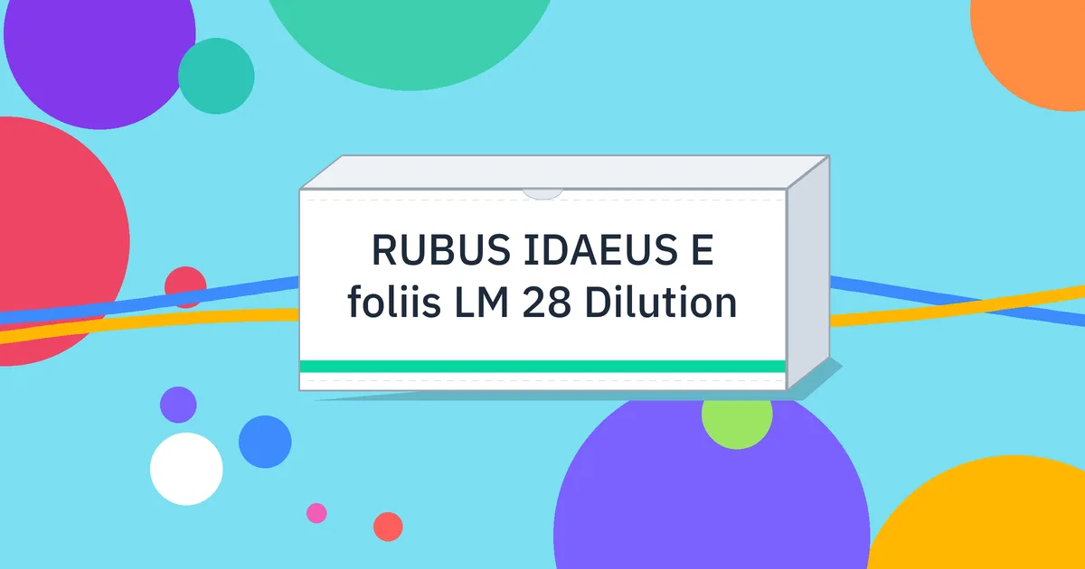 Symbolbild: Packung mit der Aufschrift RUBUS IDAEUS E foliis LM 28 Dilution (PZN 13682018) – Verfügbarkeit und Bezug in Apotheken in Frankfurt am Main