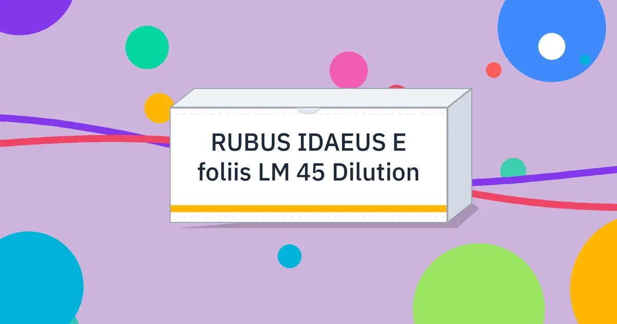 Symbolbild: Packung mit der Aufschrift RUBUS IDAEUS E foliis LM 45 Dilution (PZN 13682107) – Verfügbarkeit und Bezug in Apotheken in Frankfurt am Main