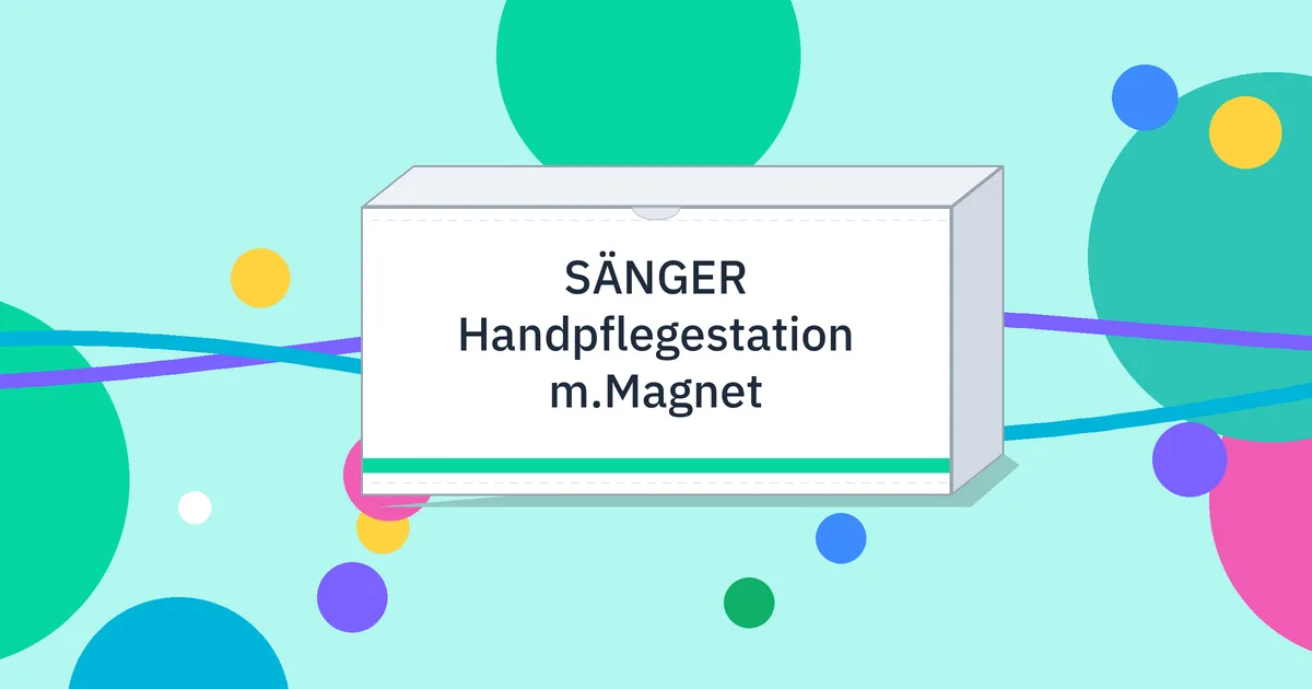 Symbolbild: Packung mit der Aufschrift SÄNGER Handpflegestation m.Magnet (PZN 04681215) – Verfügbarkeit und Bezug in Apotheken in Frankfurt am Main