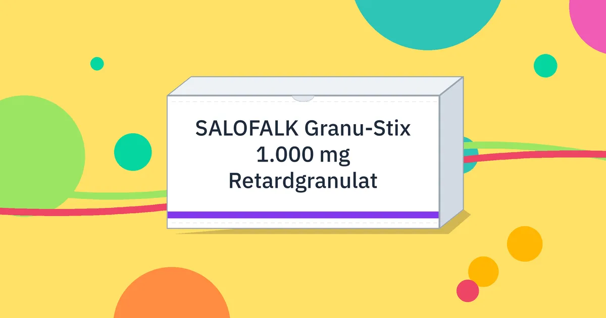 Symbolbild: Packung mit der Aufschrift SALOFALK Granu-Stix 1.000 mg Retardgranulat (PZN 18702582) – Verfügbarkeit und Bezug in Apotheken in Frankfurt am Main