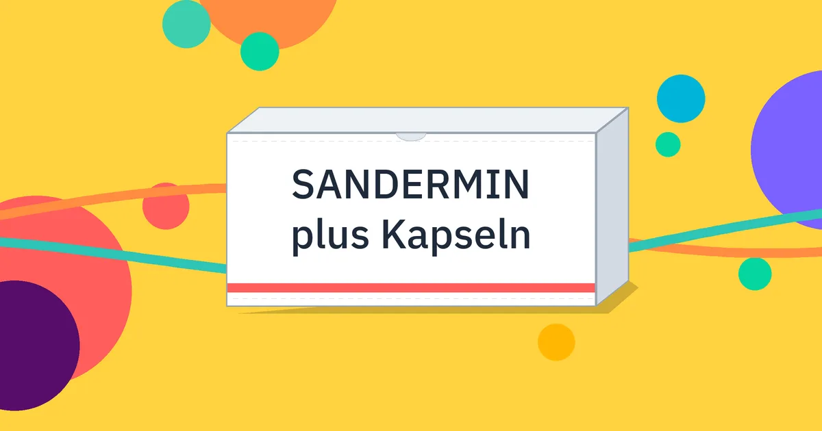 Symbolbild: Packung mit der Aufschrift SANDERMIN plus Kapseln (PZN 17438628) – Verfügbarkeit und Bezug in Apotheken in Frankfurt am Main