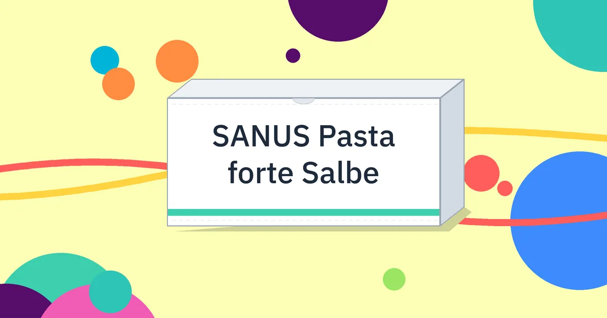 Symbolbild: Packung mit der Aufschrift SANUS Pasta forte Salbe (PZN 11148415) – Verfügbarkeit und Bezug in Apotheken in Frankfurt am Main
