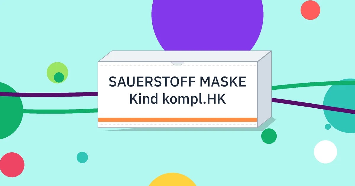Symbolbild: Packung mit der Aufschrift SAUERSTOFF MASKE Kind kompl.HK (PZN 09002561) – Verfügbarkeit und Bezug in Apotheken in Frankfurt am Main