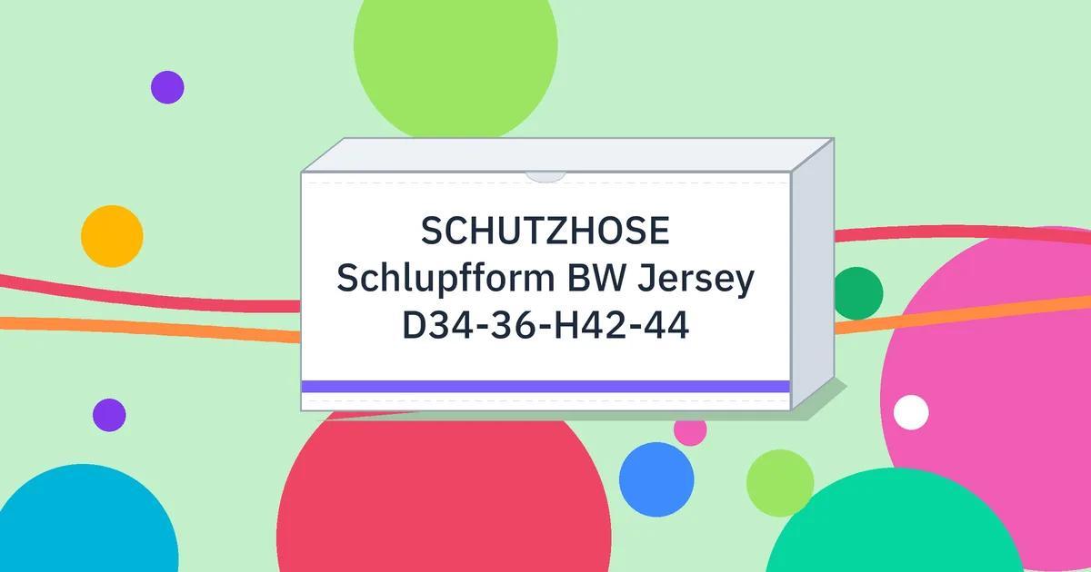 Symbolbild: Packung mit der Aufschrift SCHUTZHOSE Schlupfform BW Jersey D34-36-H42-44 (PZN 03516939) – Verfügbarkeit und Bezug in Apotheken in Frankfurt am Main