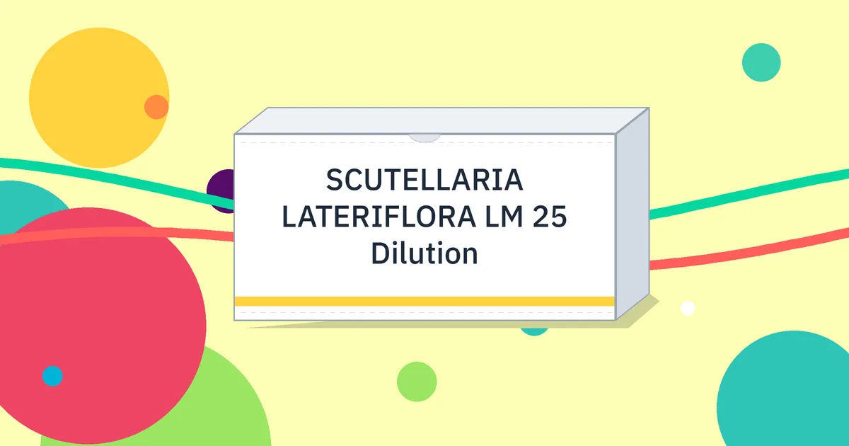 Symbolbild: Packung mit der Aufschrift SCUTELLARIA LATERIFLORA LM 25 Dilution (PZN 13185076) – Verfügbarkeit und Bezug in Apotheken in Frankfurt am Main