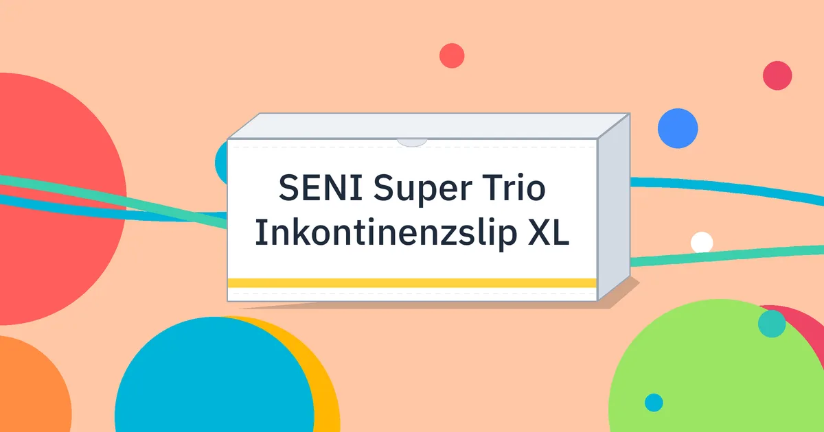 Symbolbild: Packung mit der Aufschrift SENI Super Trio Inkontinenzslip XL (PZN 00191253) – Verfügbarkeit und Bezug in Apotheken in Frankfurt am Main