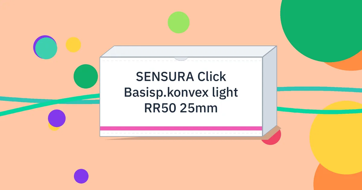 Symbolbild: Packung mit der Aufschrift SENSURA Click Basisp.konvex light RR50 25mm (PZN 05917588) – Verfügbarkeit und Bezug in Apotheken in Frankfurt am Main