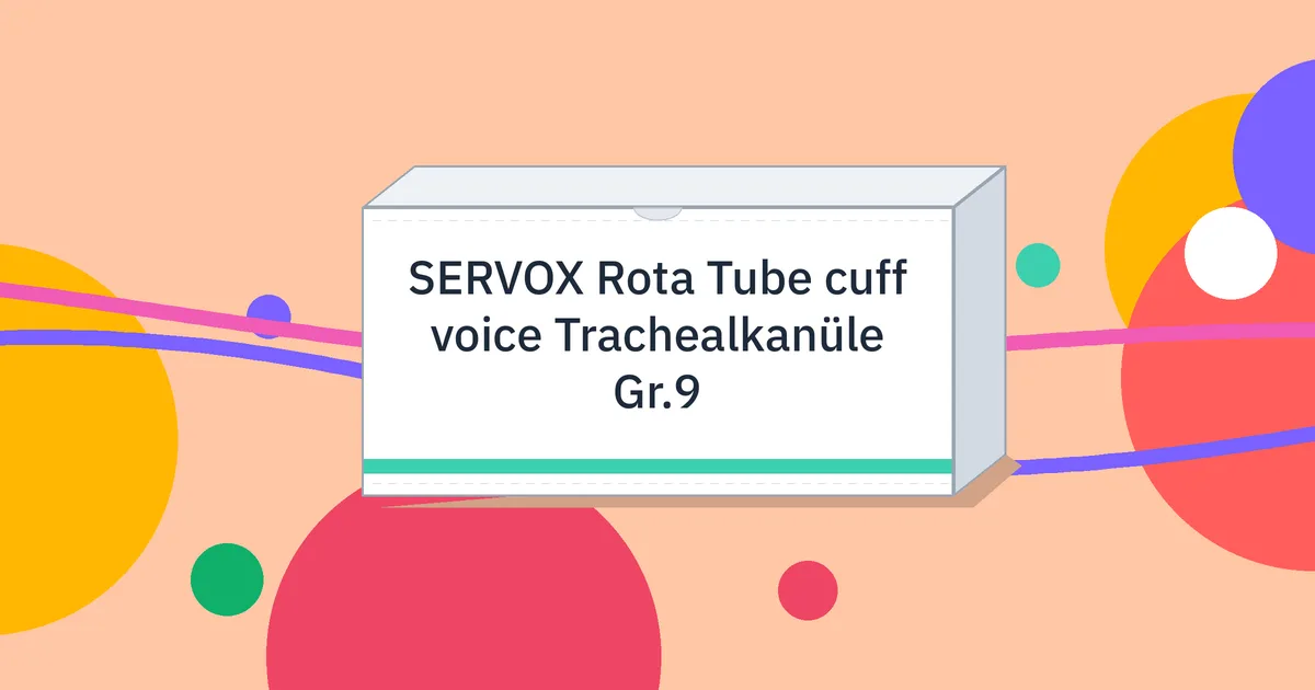 Symbolbild: Packung mit der Aufschrift SERVOX Rota Tube cuff voice Trachealkanüle Gr.9 (PZN 09333128) – Verfügbarkeit und Bezug in Apotheken in Frankfurt am Main