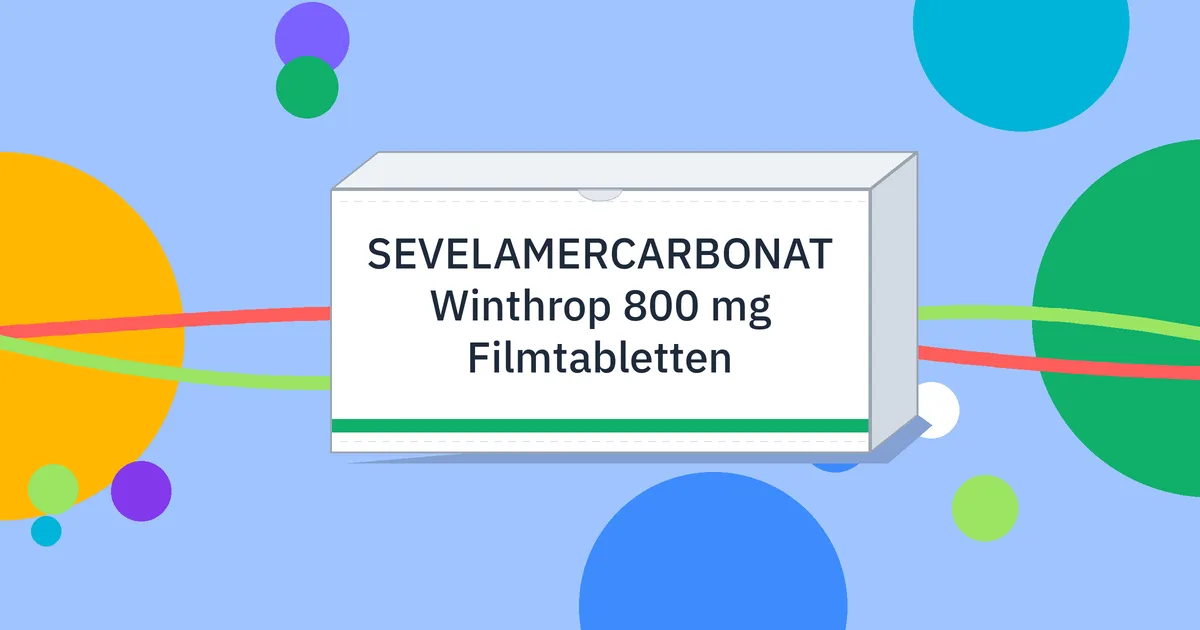 Symbolbild: Packung mit der Aufschrift SEVELAMERCARBONAT Winthrop 800 mg Filmtabletten (PZN 11035929) – Verfügbarkeit und Bezug in Apotheken in Frankfurt am Main