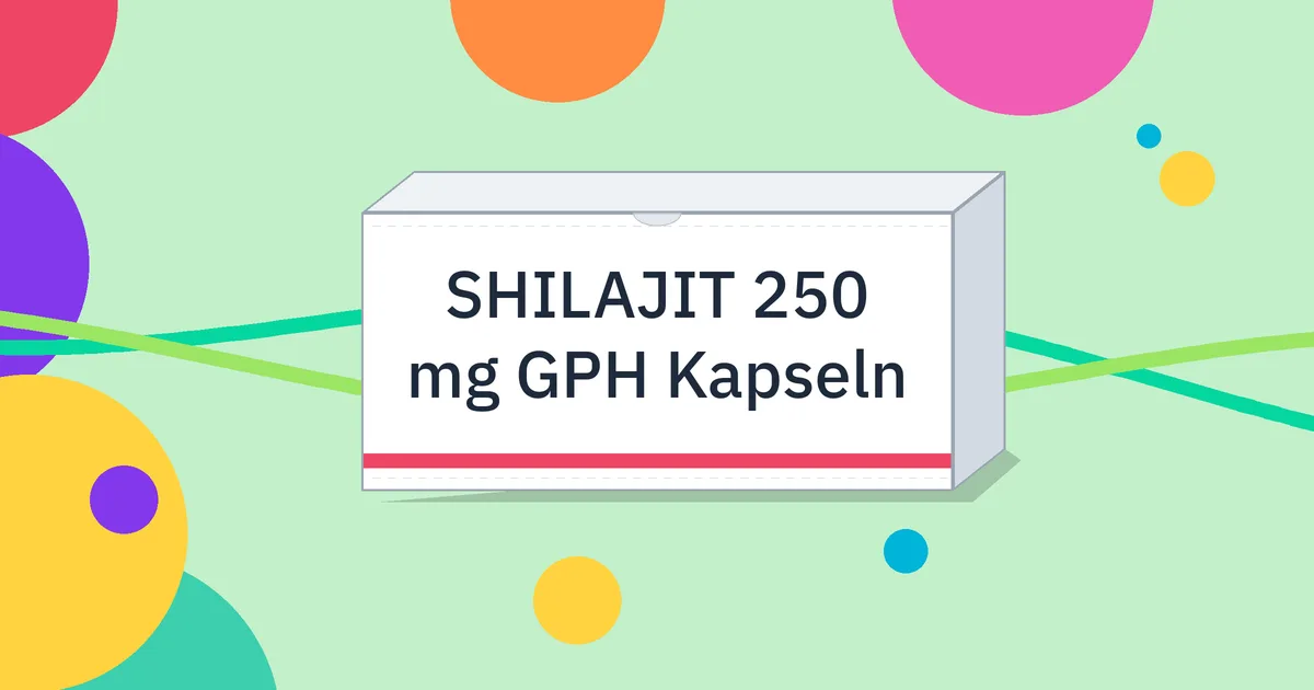 Symbolbild: Packung mit der Aufschrift SHILAJIT 250 mg GPH Kapseln (PZN 20808595) – Verfügbarkeit und Bezug in Apotheken in Frankfurt am Main