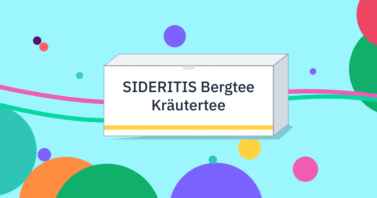 Symbolbild: Packung mit der Aufschrift SIDERITIS Bergtee Kräutertee (PZN 17997291) – Verfügbarkeit und Bezug in Apotheken in Frankfurt am Main