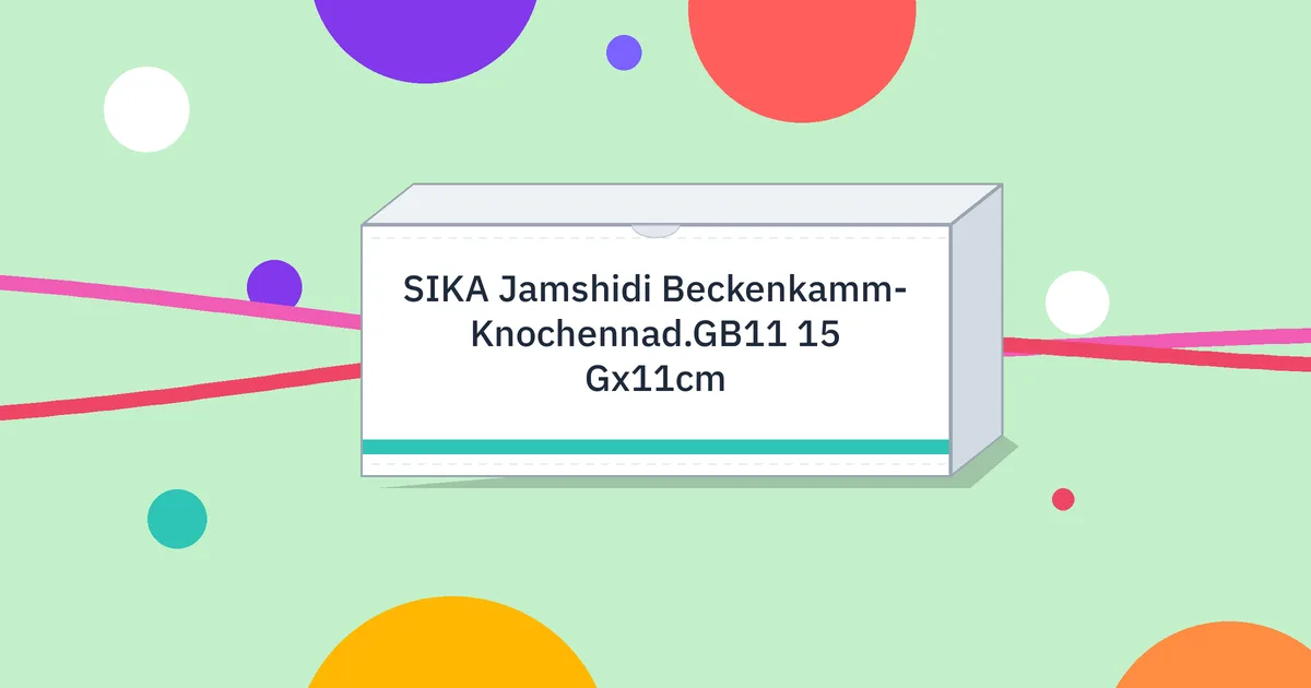 Symbolbild: Packung mit der Aufschrift SIKA Jamshidi Beckenkamm-Knochennad.GB11 15 Gx11cm (PZN 20595225) – Verfügbarkeit und Bezug in Apotheken in Frankfurt am Main