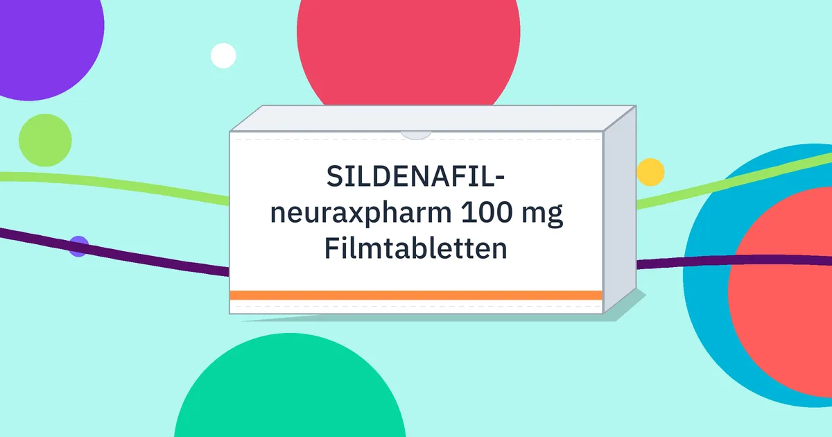 Symbolbild: Packung mit der Aufschrift SILDENAFIL-neuraxpharm 100 mg Filmtabletten (PZN 11241155) – Verfügbarkeit und Bezug in Apotheken in Frankfurt am Main