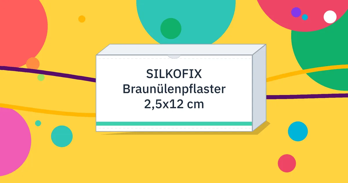 Symbolbild: Packung mit der Aufschrift SILKOFIX Braunülenpflaster 2,5x12 cm (PZN 00008088) – Verfügbarkeit und Bezug in Apotheken in Frankfurt am Main