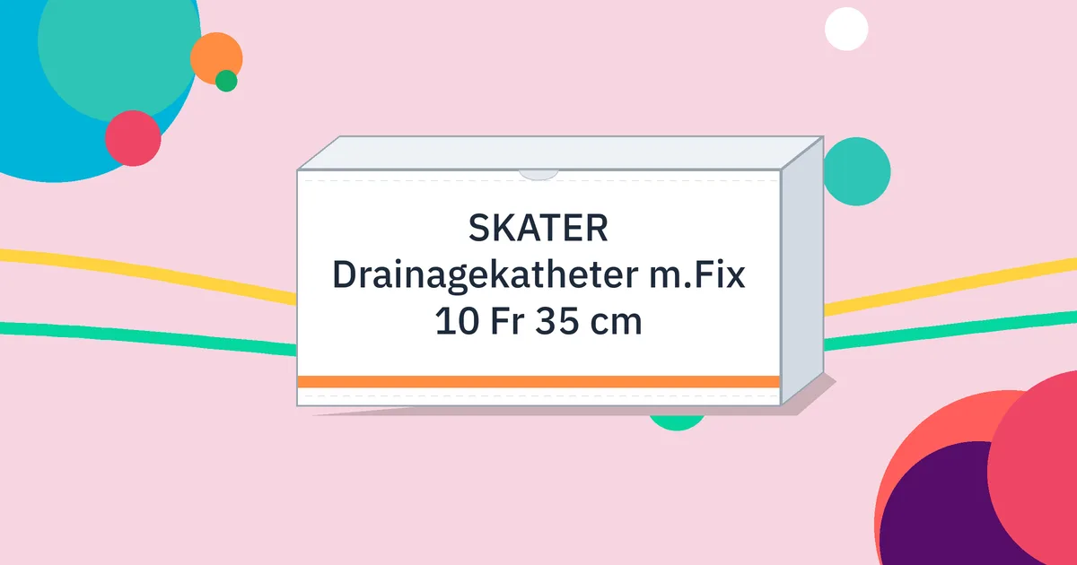 Symbolbild: Packung mit der Aufschrift SKATER Drainagekatheter m.Fix 10 Fr 35 cm (PZN 06769724) – Verfügbarkeit und Bezug in Apotheken in Frankfurt am Main