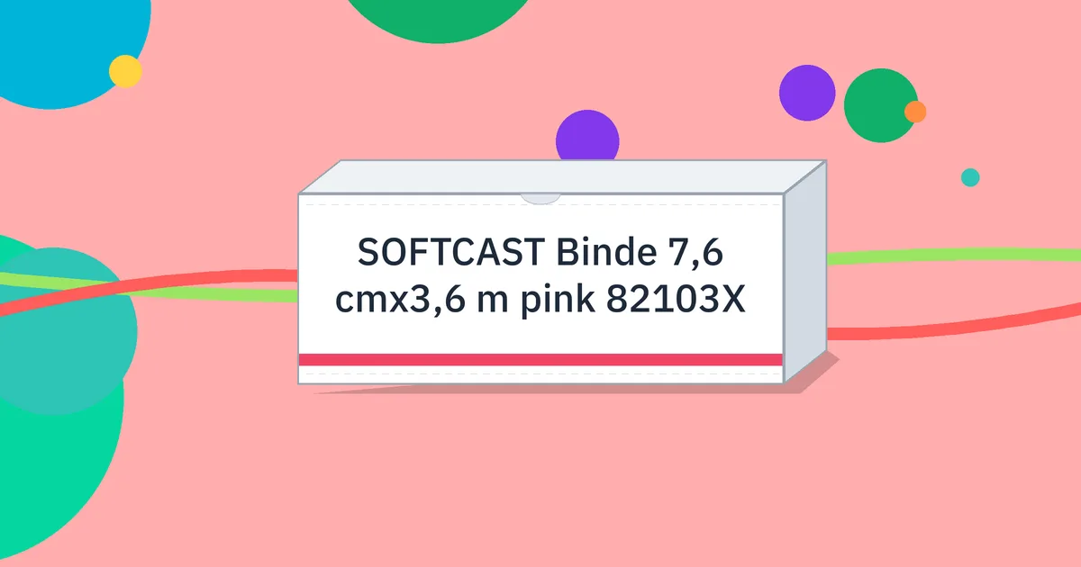 Symbolbild: Packung mit der Aufschrift SOFTCAST Binde 7,6 cmx3,6 m pink 82103X (PZN 05901363) – Verfügbarkeit und Bezug in Apotheken in Frankfurt am Main