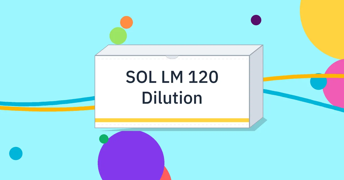 Symbolbild: Packung mit der Aufschrift SOL LM 120 Dilution (PZN 13192225) – Verfügbarkeit und Bezug in Apotheken in Frankfurt am Main