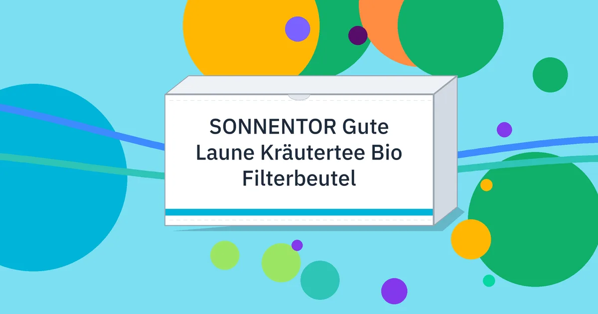 Symbolbild: Packung mit der Aufschrift SONNENTOR Gute Laune Kräutertee Bio Filterbeutel (PZN 18902128) – Verfügbarkeit und Bezug in Apotheken in Frankfurt am Main
