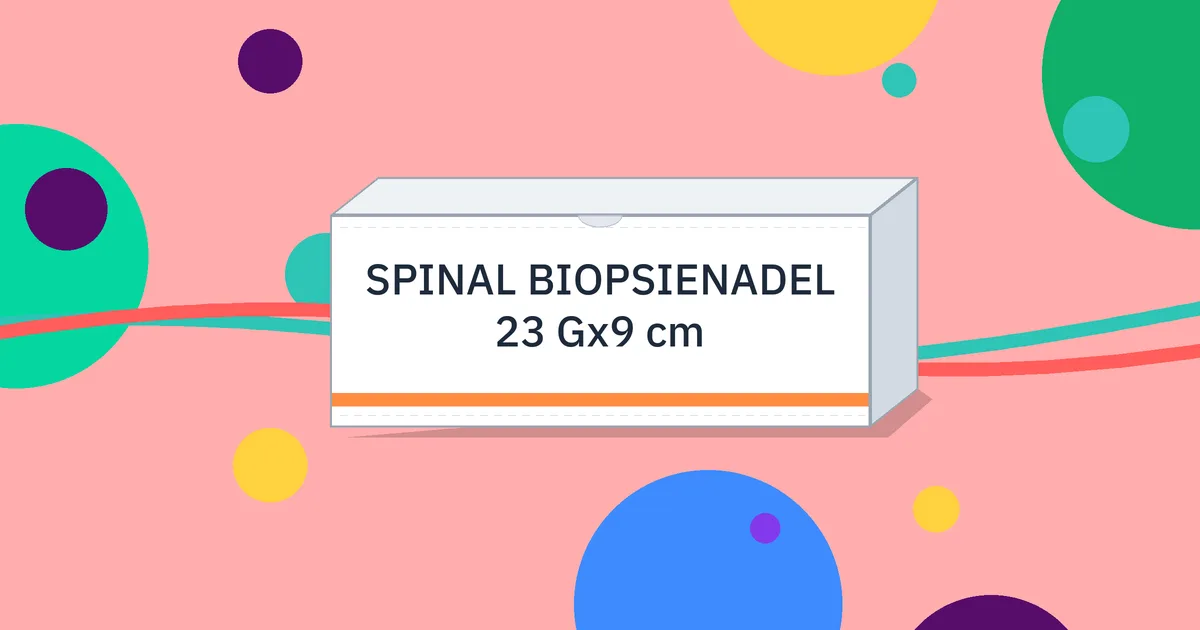 Symbolbild: Packung mit der Aufschrift SPINAL BIOPSIENADEL 23 Gx9 cm (PZN 00295478) – Verfügbarkeit und Bezug in Apotheken in Frankfurt am Main