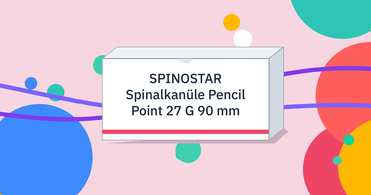 Symbolbild: Packung mit der Aufschrift SPINOSTAR Spinalkanüle Pencil Point 27 G 90 mm (PZN 04216694) – Verfügbarkeit und Bezug in Apotheken in Frankfurt am Main