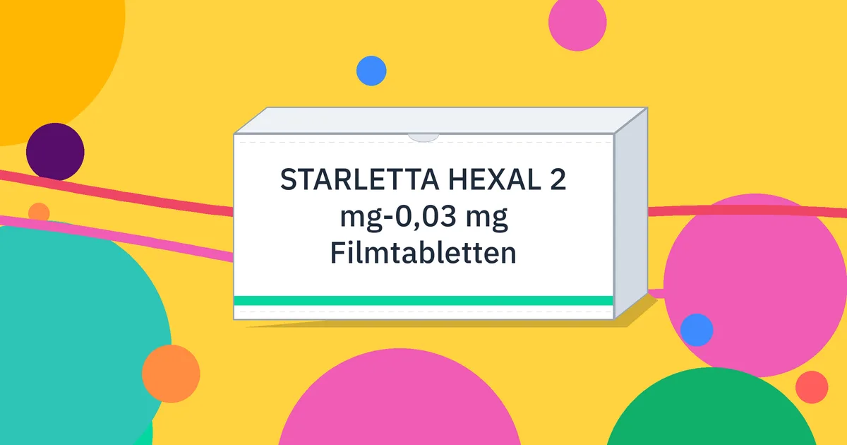 Symbolbild: Packung mit der Aufschrift STARLETTA HEXAL 2 mg-0,03 mg Filmtabletten (PZN 09219208) – Verfügbarkeit und Bezug in Apotheken in Frankfurt am Main