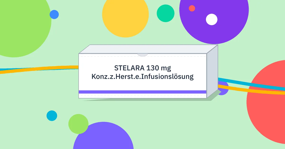 Symbolbild: Packung mit der Aufschrift STELARA 130 mg Konz.z.Herst.e.Infusionslösung (PZN 13578864) – Verfügbarkeit und Bezug in Apotheken in Frankfurt am Main