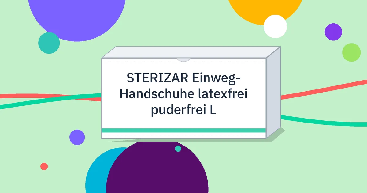 Symbolbild: Packung mit der Aufschrift STERIZAR Einweg-Handschuhe latexfrei puderfrei L (PZN 17840000) – Verfügbarkeit und Bezug in Apotheken in Frankfurt am Main