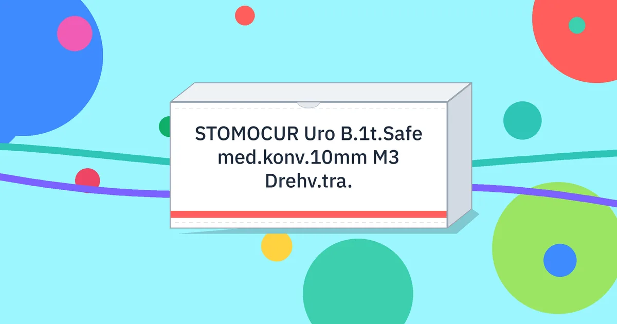 Symbolbild: Packung mit der Aufschrift STOMOCUR Uro B.1t.Safe med.konv.10mm M3 Drehv.tra. (PZN 17557965) – Verfügbarkeit und Bezug in Apotheken in Frankfurt am Main