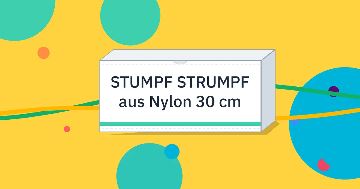 Symbolbild: Packung mit der Aufschrift STUMPF STRUMPF aus Nylon 30 cm (PZN 01978676) – Verfügbarkeit und Bezug in Apotheken in Frankfurt am Main