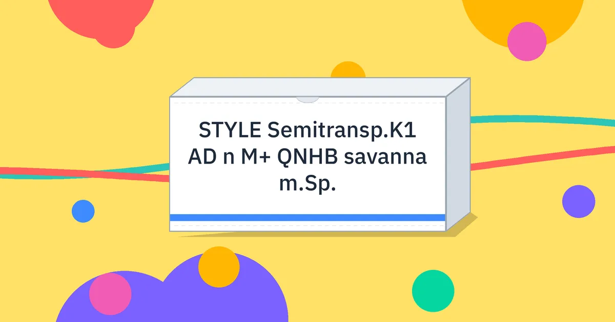 Symbolbild: Packung mit der Aufschrift STYLE Semitransp.K1 AD n M+ QNHB savanna m.Sp. (PZN 18870670) – Verfügbarkeit und Bezug in Apotheken in Frankfurt am Main