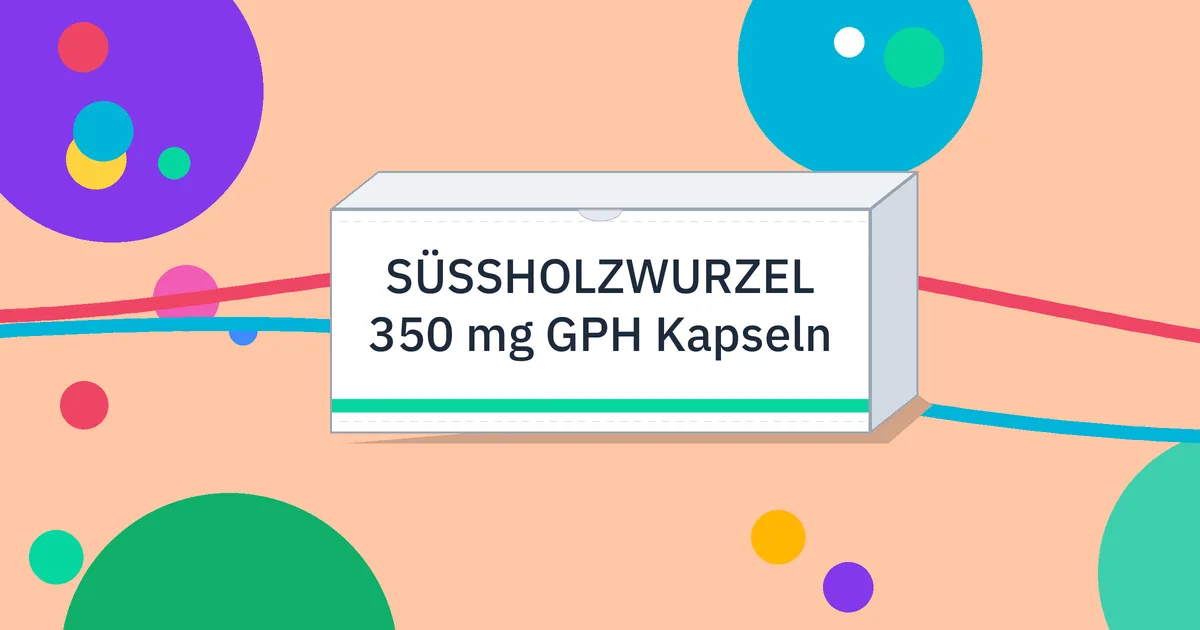 Symbolbild: Packung mit der Aufschrift SÜSSHOLZWURZEL 350 mg GPH Kapseln (PZN 05530530) – Verfügbarkeit und Bezug in Apotheken in Frankfurt am Main